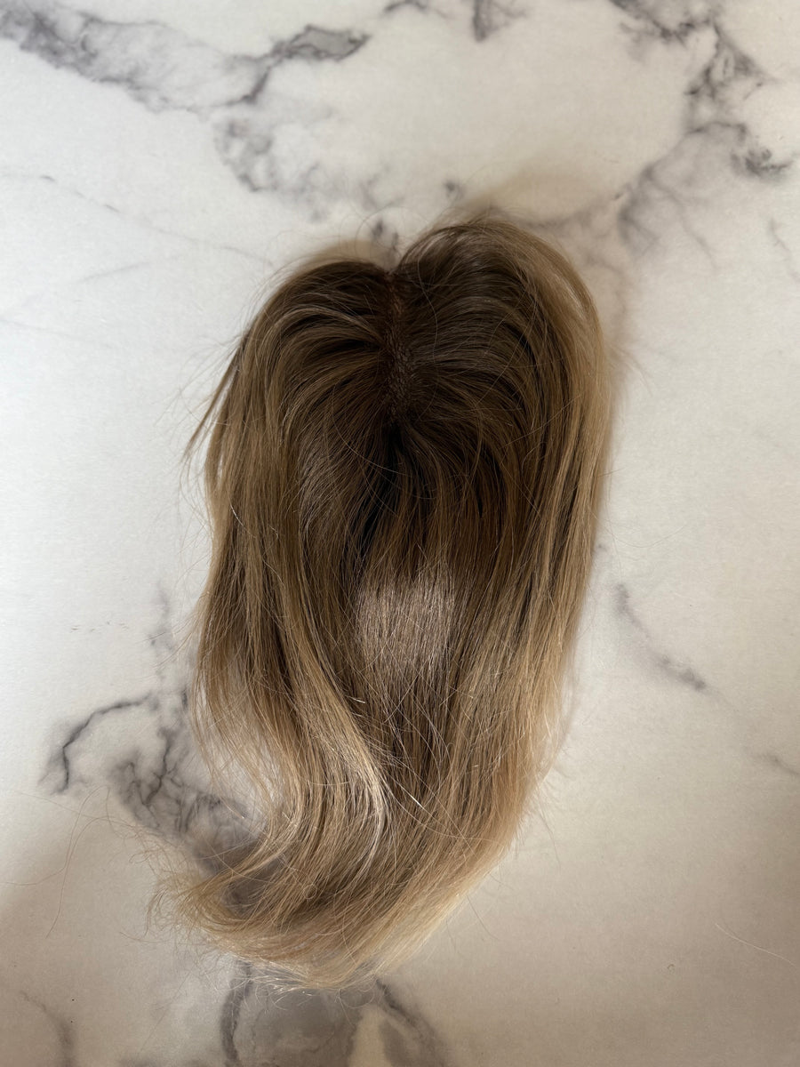 Luxury READY TO SHIP Balayage 10” Mono Topper 3.25”x 5” Ash Blonde ...